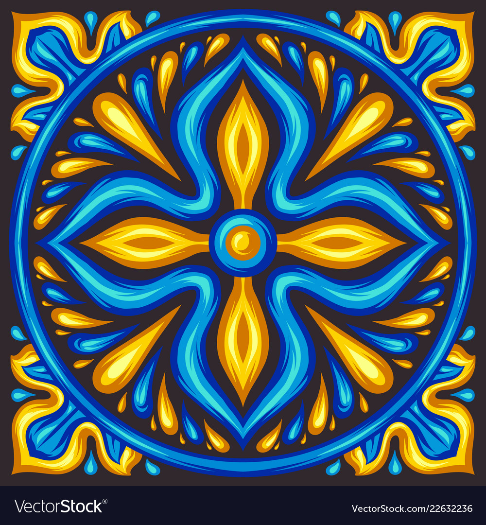 Moroccan ceramic tile pattern Royalty Free Vector Image
