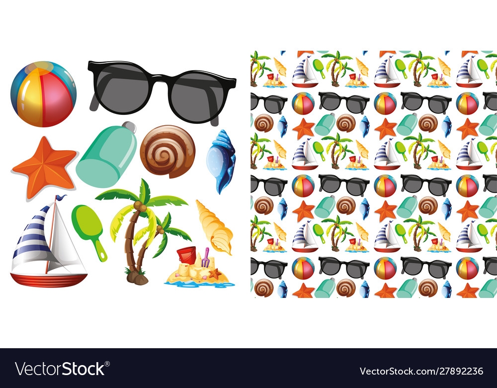 Seamless background design with isolated objects Vector Image