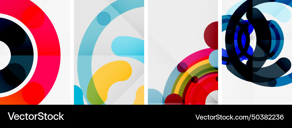 Set of colorful circle backgrounds Royalty Free Vector Image