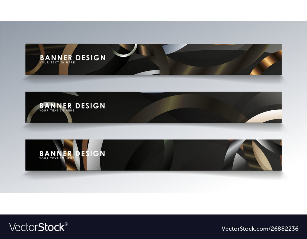 Set rectangular banner with a circle background Vector Image