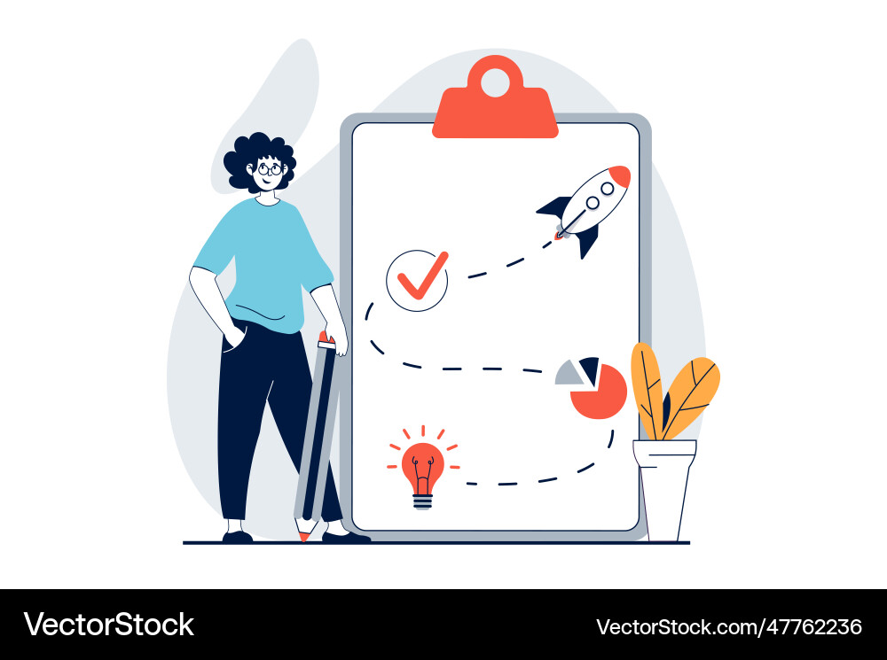 Strategic planning concept with people scene Vector Image