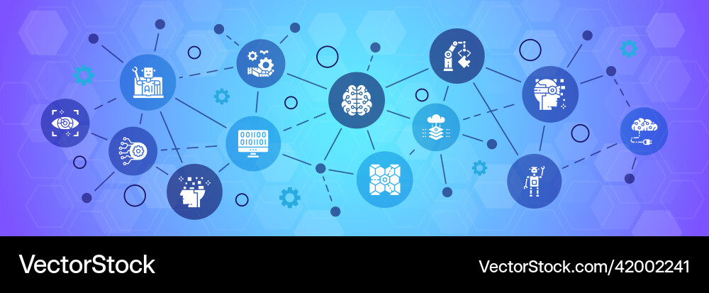 Artificial intelligence infographic icons banner Vector Image