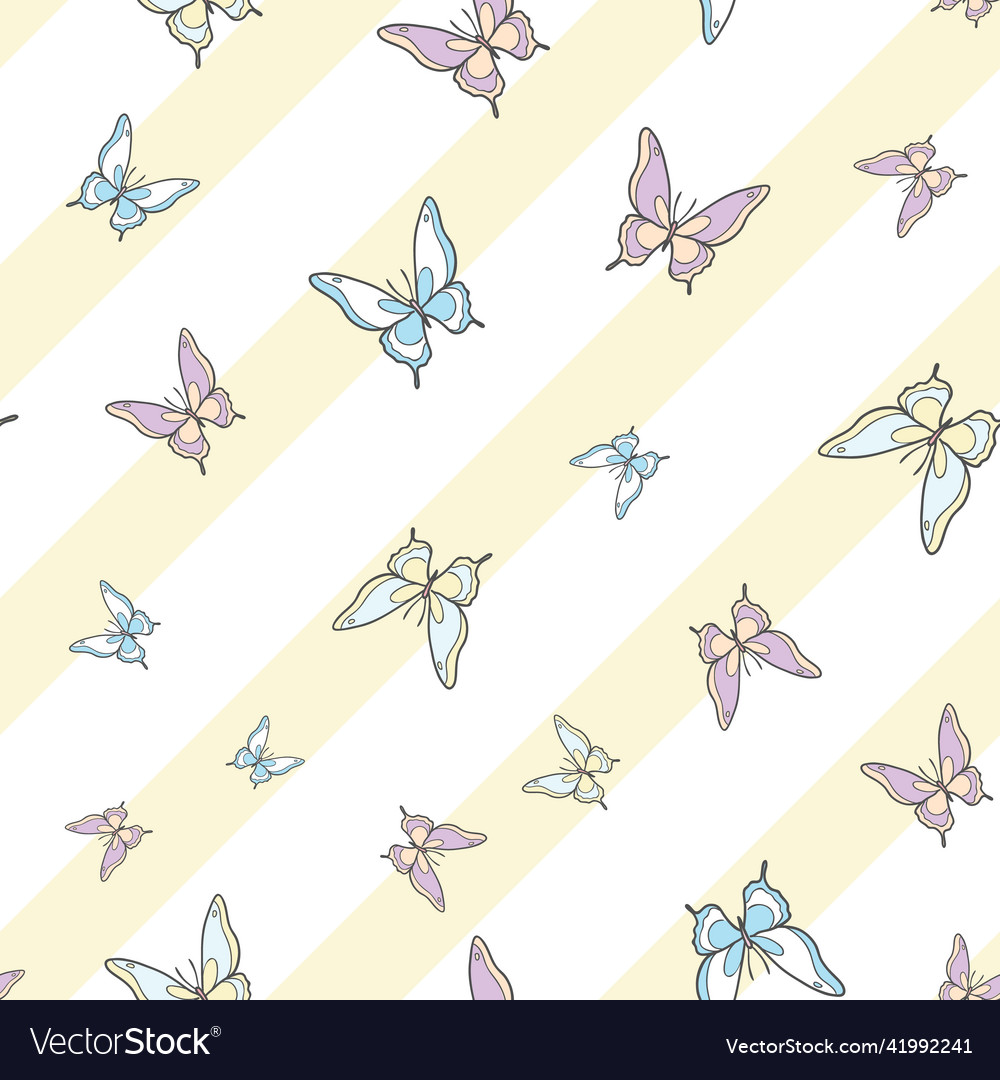 Butterfly seamless repeat pattern background Vector Image