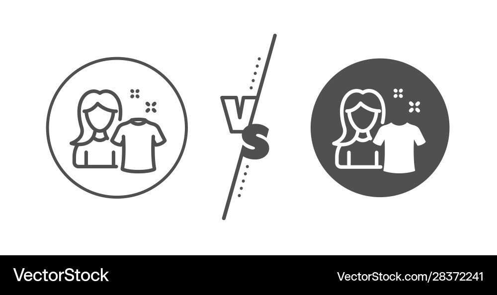 Clean shirt line icon laundry tshirt sign Vector Image