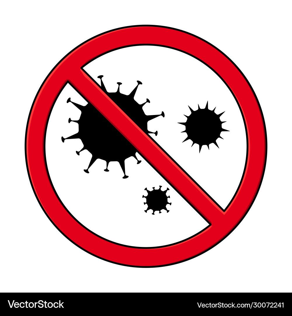 Coronavirus silhouette icon with red prohibit Vector Image
