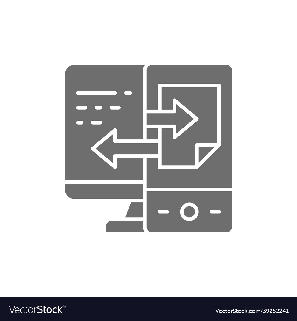 Device data transfer file synchronization grey Vector Image Device data transfer file synchronization grey Vector Image