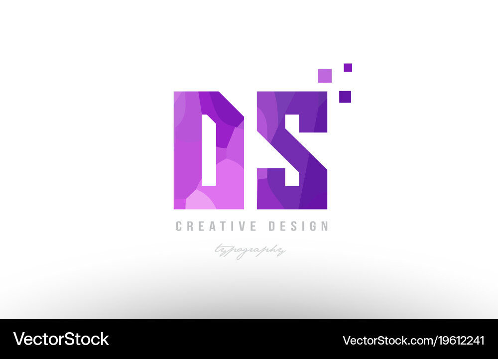 Ds d s pink alphabet letter logo combination with Vector Image