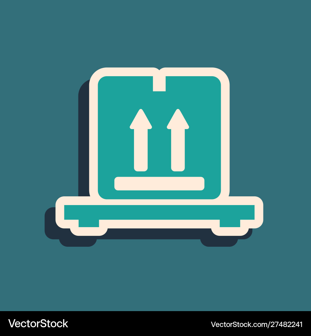 Green cardboard boxes on pallet icon isolated Vector Image