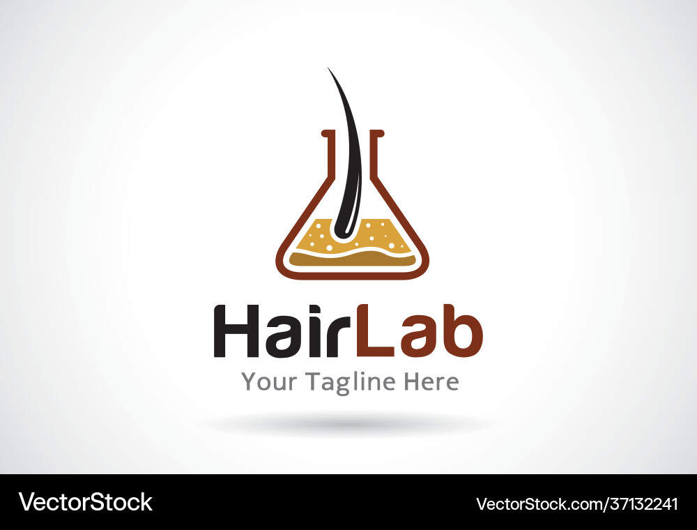 Hair lab logo template design emblem design Vector Image