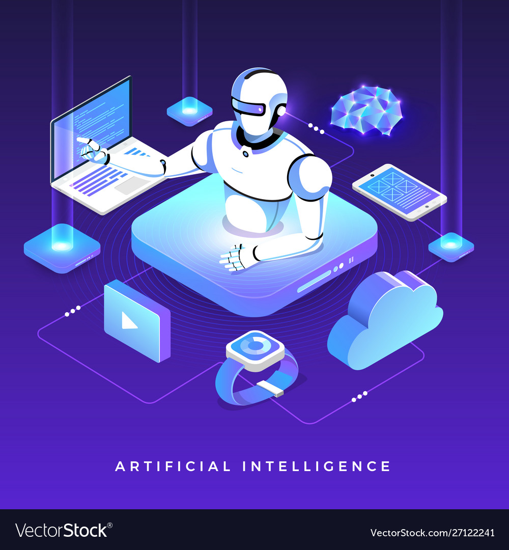 Isometric artificial intelligence ai Royalty Free Vector Isometric artificial intelligence ai Royalty Free Vector