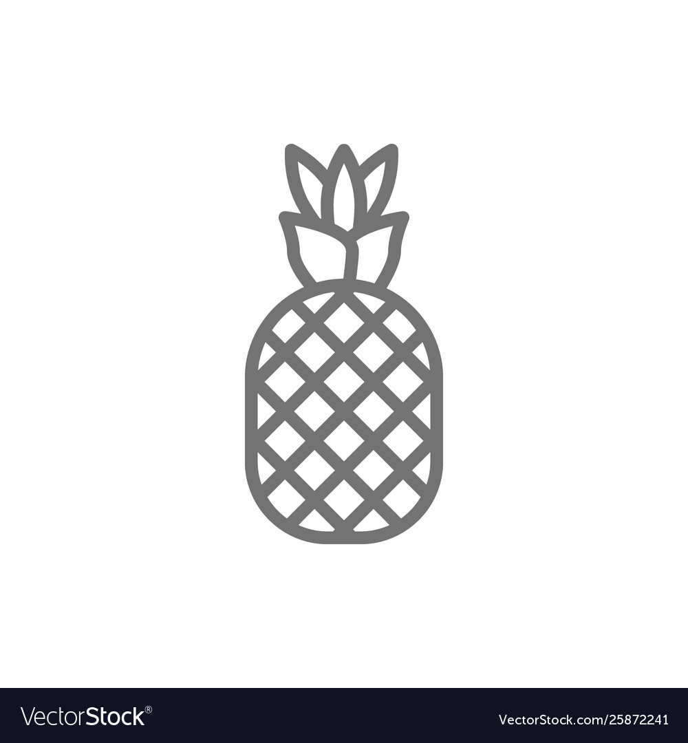 Pineapple fruit line icon Royalty Free Vector Image