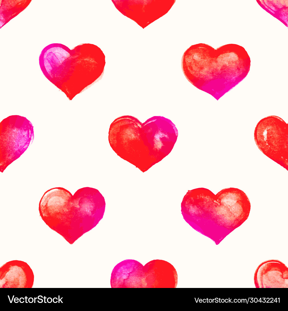 Pink watercolor hearts Royalty Free Vector Image