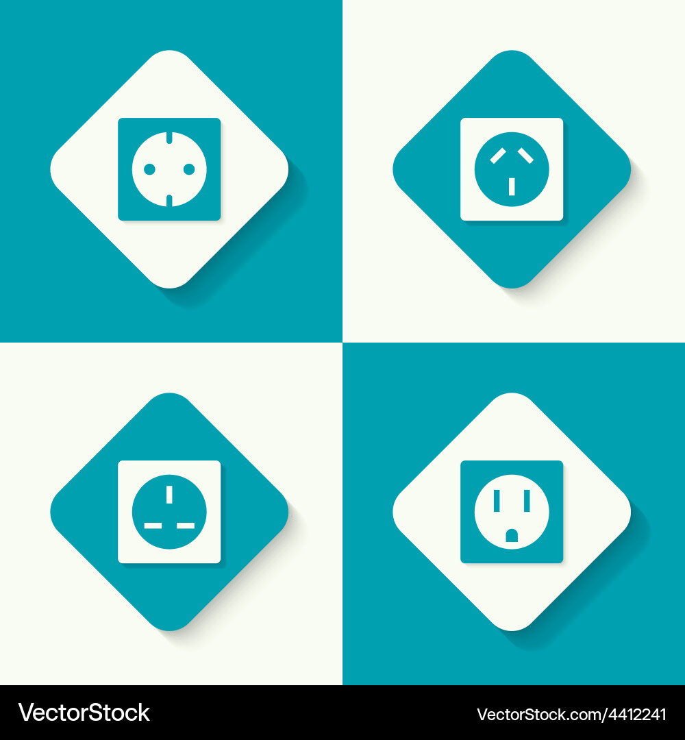 Set of icons electrical sockets Royalty Free Vector Image