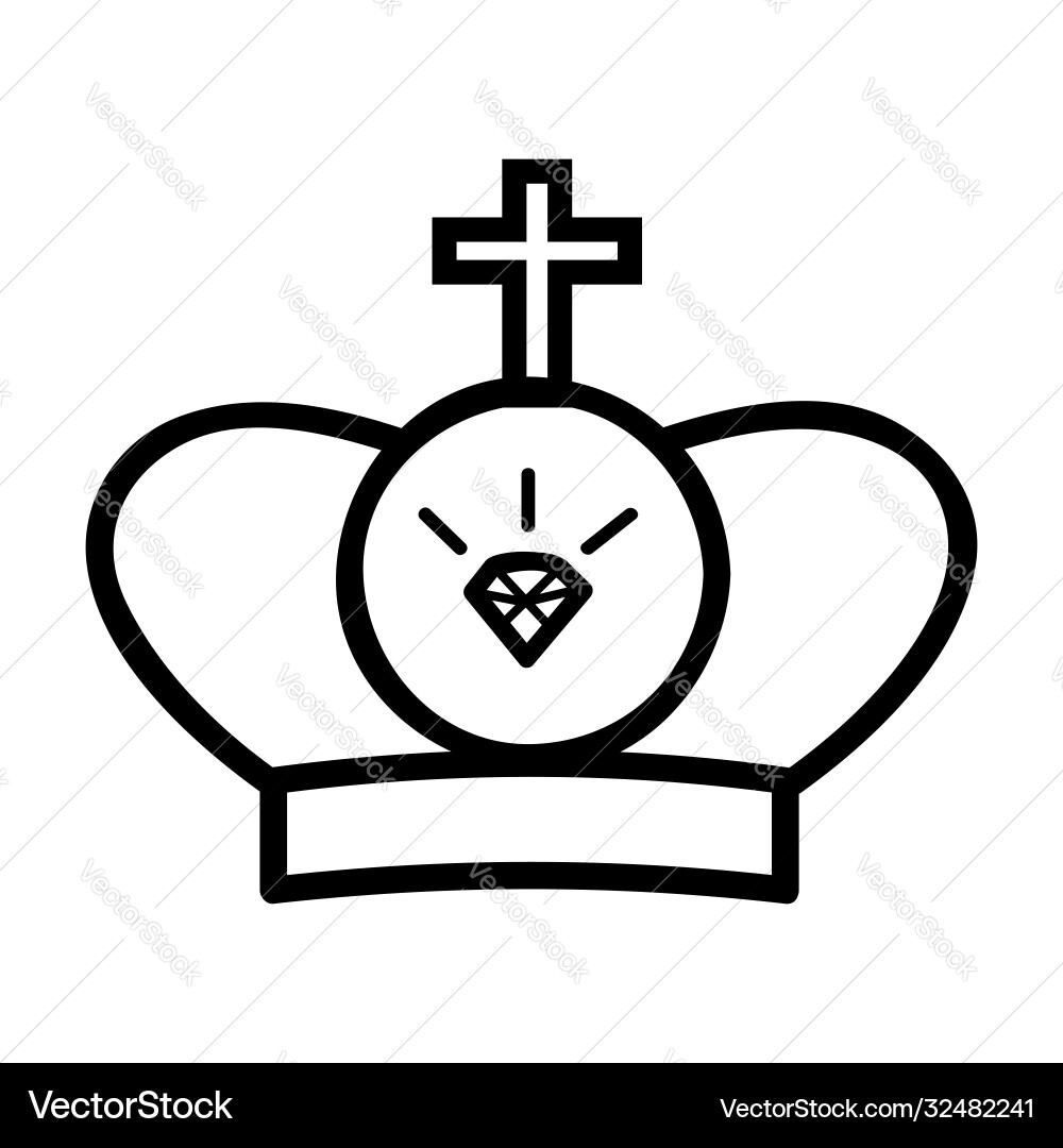 Simple icon outline style crown for part logo Vector Image