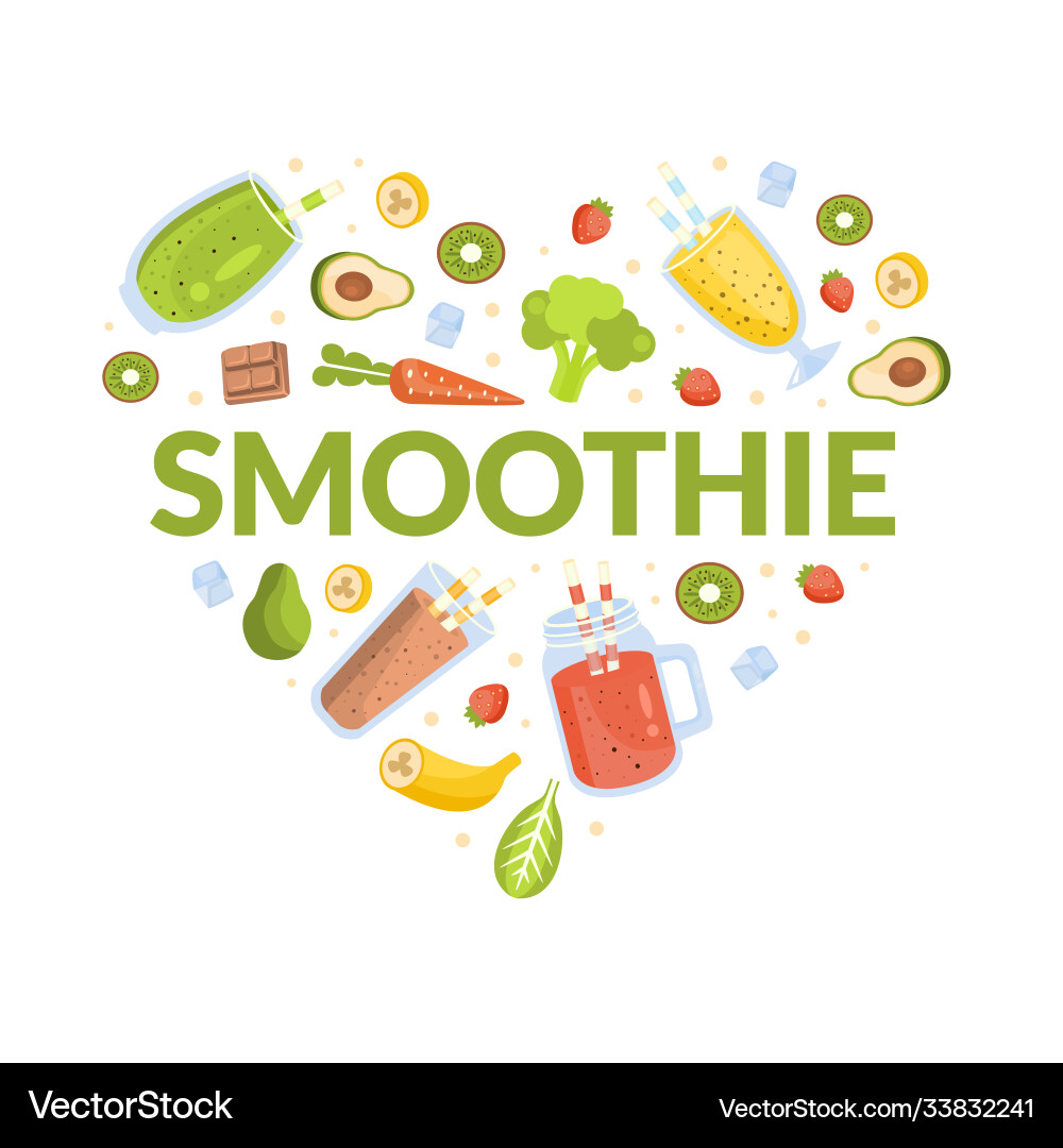 Smoothie banner template healthy vitamin drinks Vector Image