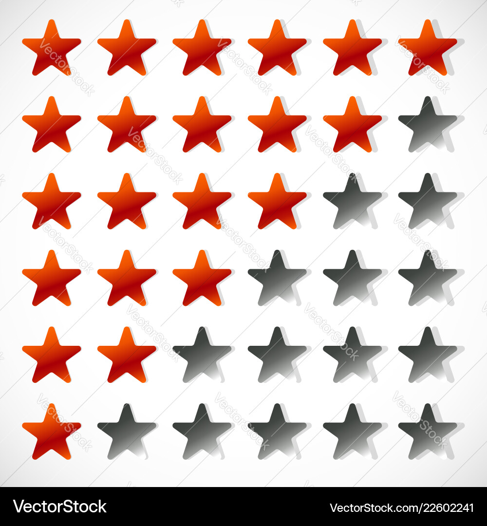 Star rating with 6 stars - feedback Royalty Free Vector