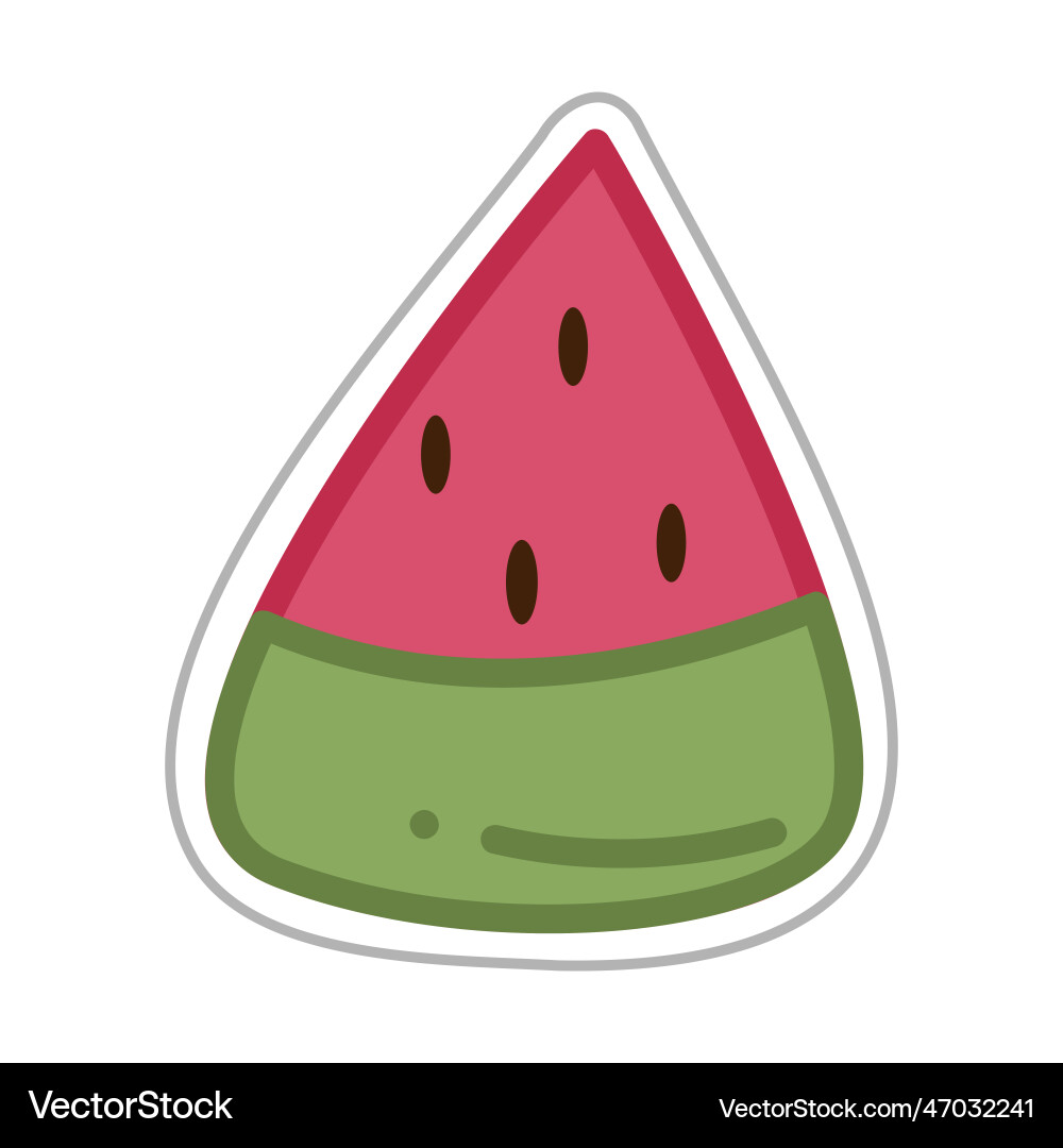 Sticker slice of watermelon Royalty Free Vector Image