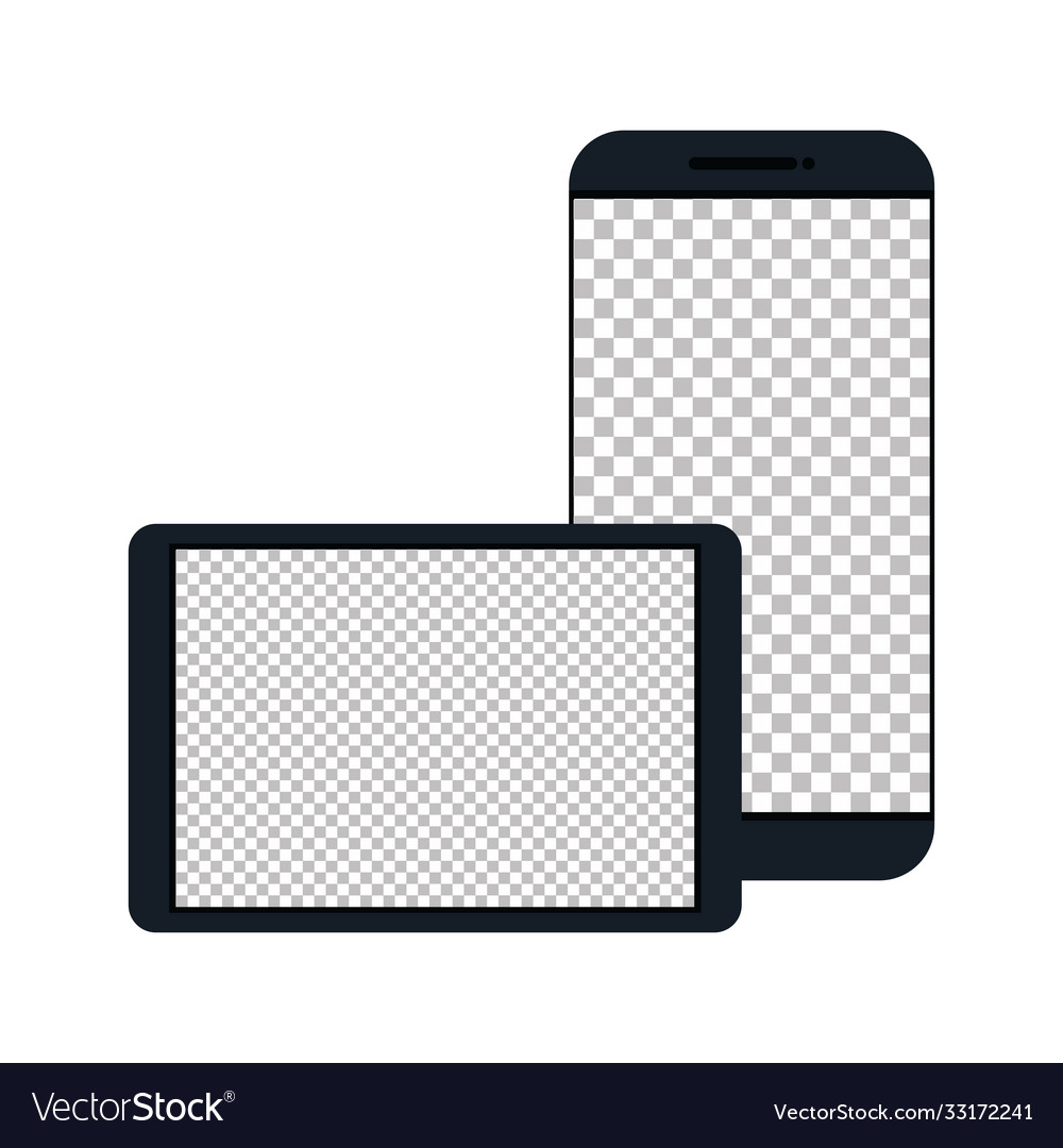 Tablet device technology with smartphone on white Vector Image