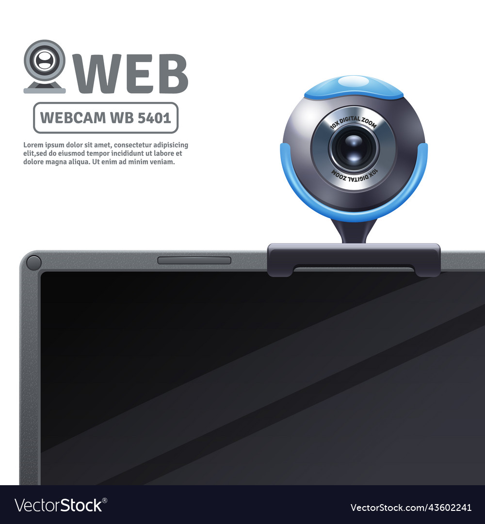 Webcam on computer Royalty Free Vector Image - VectorStock