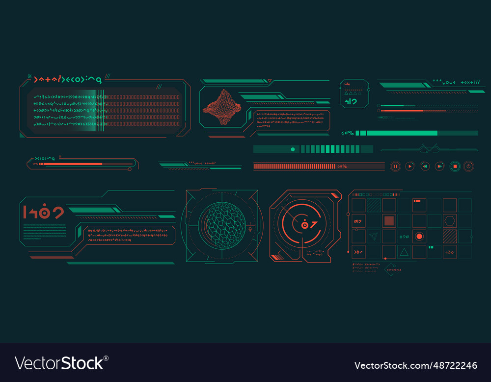 Data elements for sci-fi interface Royalty Free Vector Image