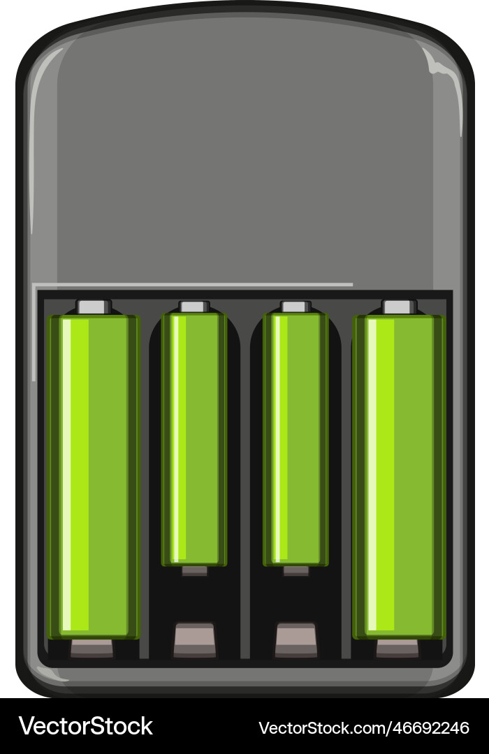 Electric aa battery charger cartoon Royalty Free Vector