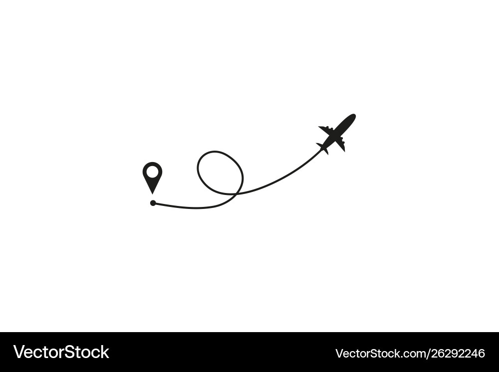 Flight route plane icon airplane icon with route Vector Image