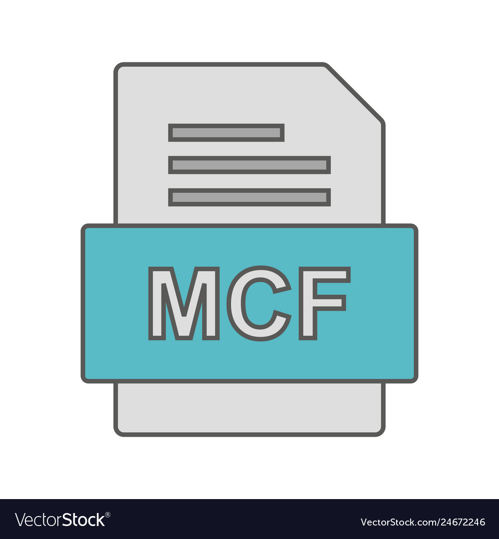 Mcf file document icon Royalty Free Vector Image