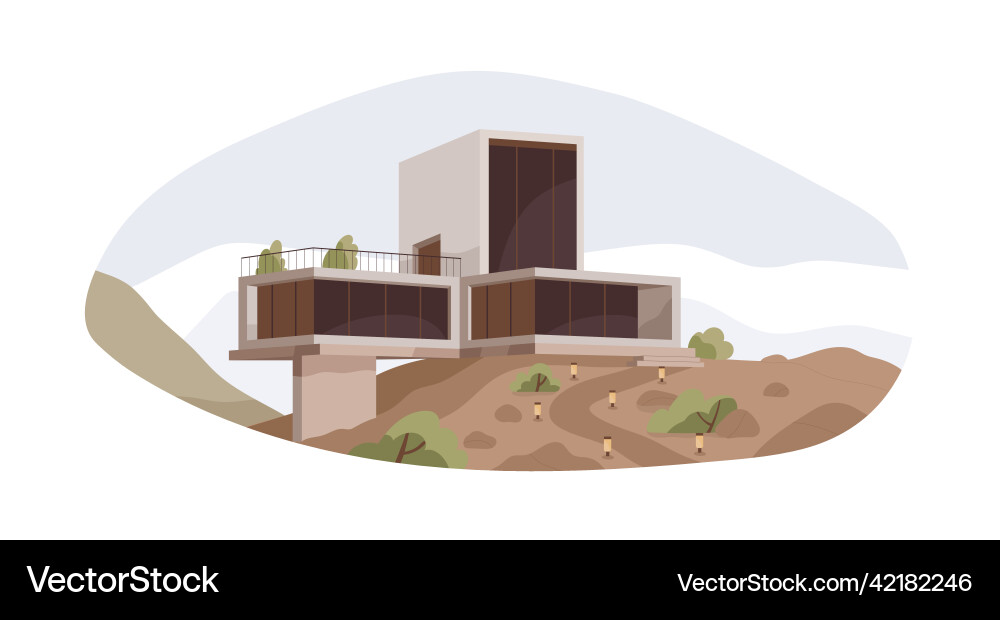 Modern house architecture villa exterior Vector Image