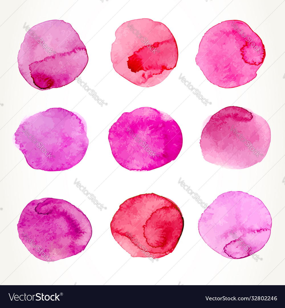 Pink watercolor circles Royalty Free Vector Image