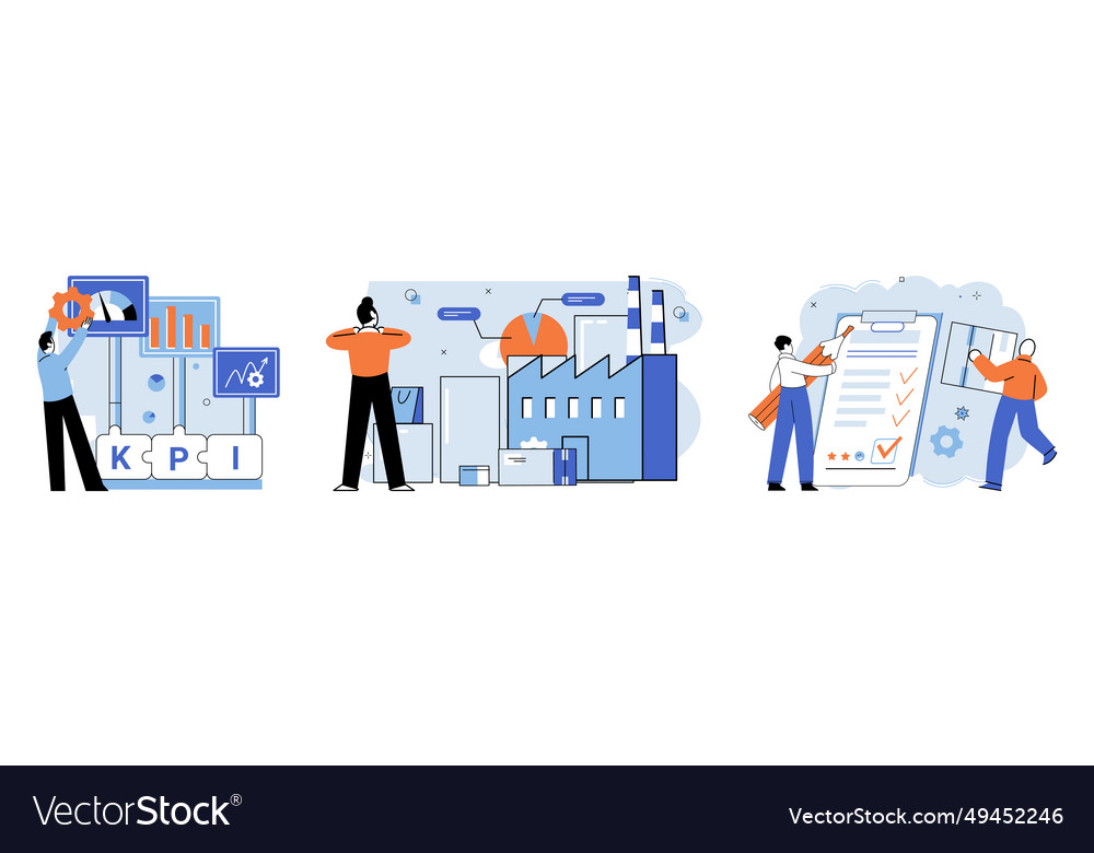 Process management procedures and methods ensure Vector Image
