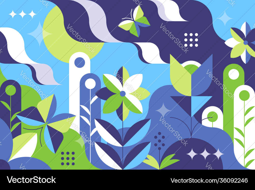 Spring flat and abstract geometry Royalty Free Vector Image