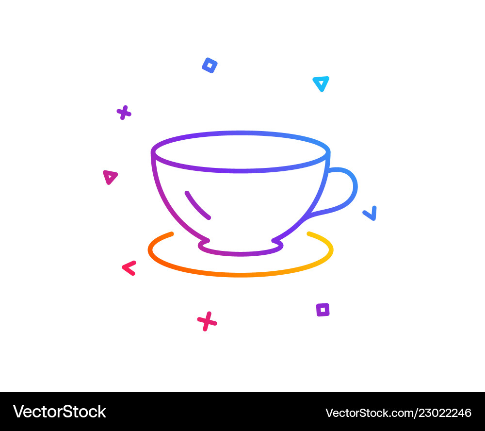 Tea cup line icon coffee drink sign Royalty Free Vector