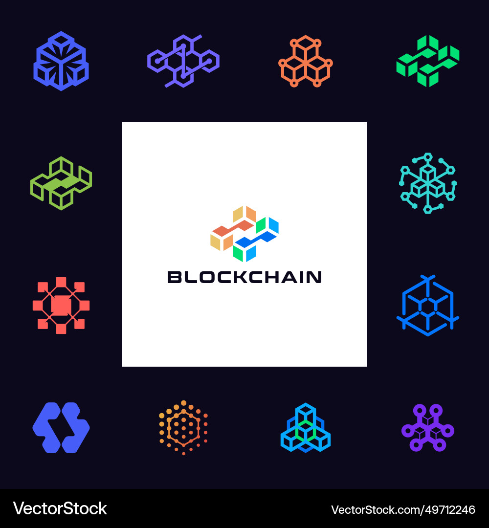 Technology logo collection icons Royalty Free Vector Image