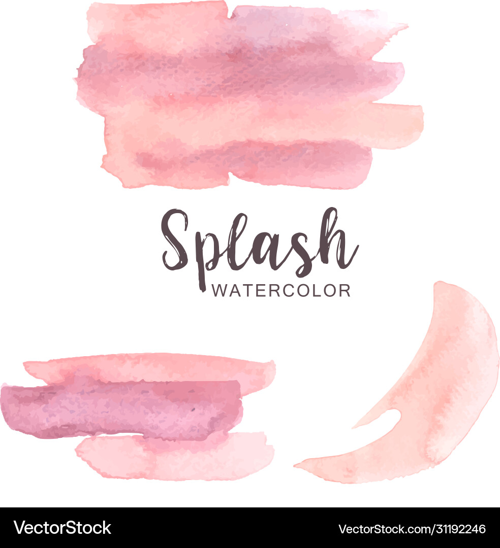 White and red splash design watercolor hand drawn Vector Image