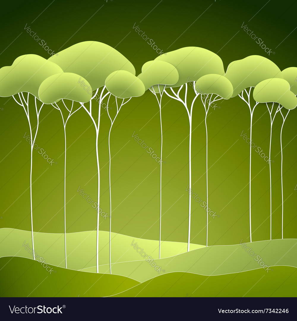 With stylized spring tree Royalty Free Vector Image
