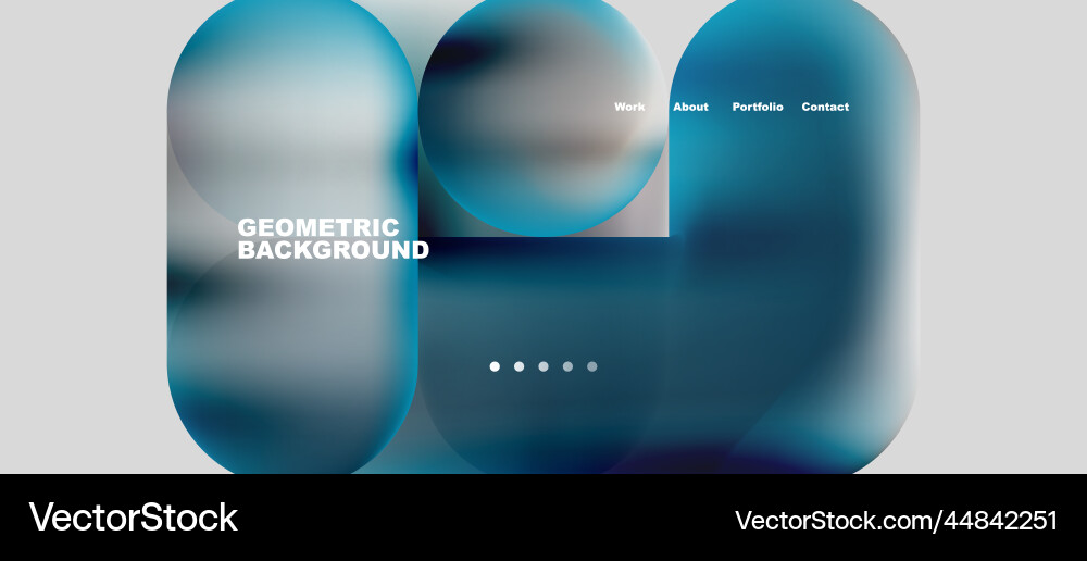 Abstract circles and round shapes landing page Vector Image