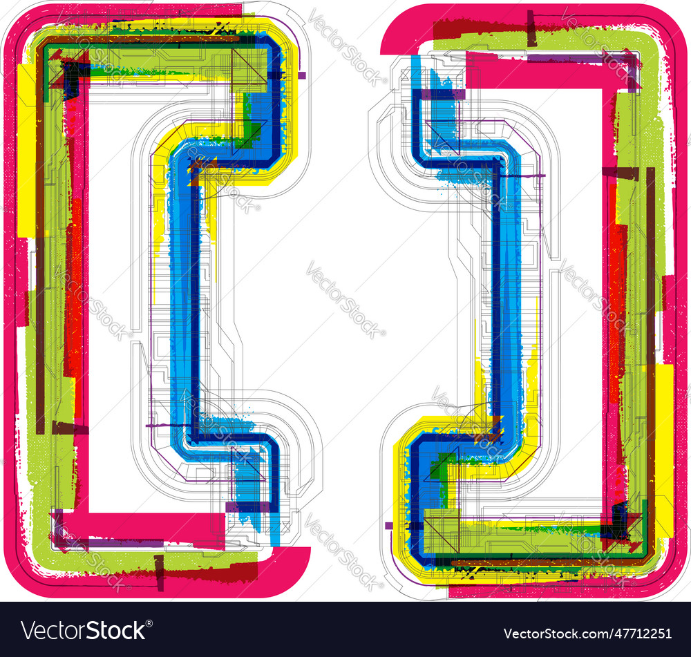 Art sketched symbols fonts Royalty Free Vector Image