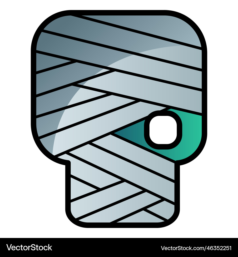 Bandaged zombie head cartoon icon Royalty Free Vector Image