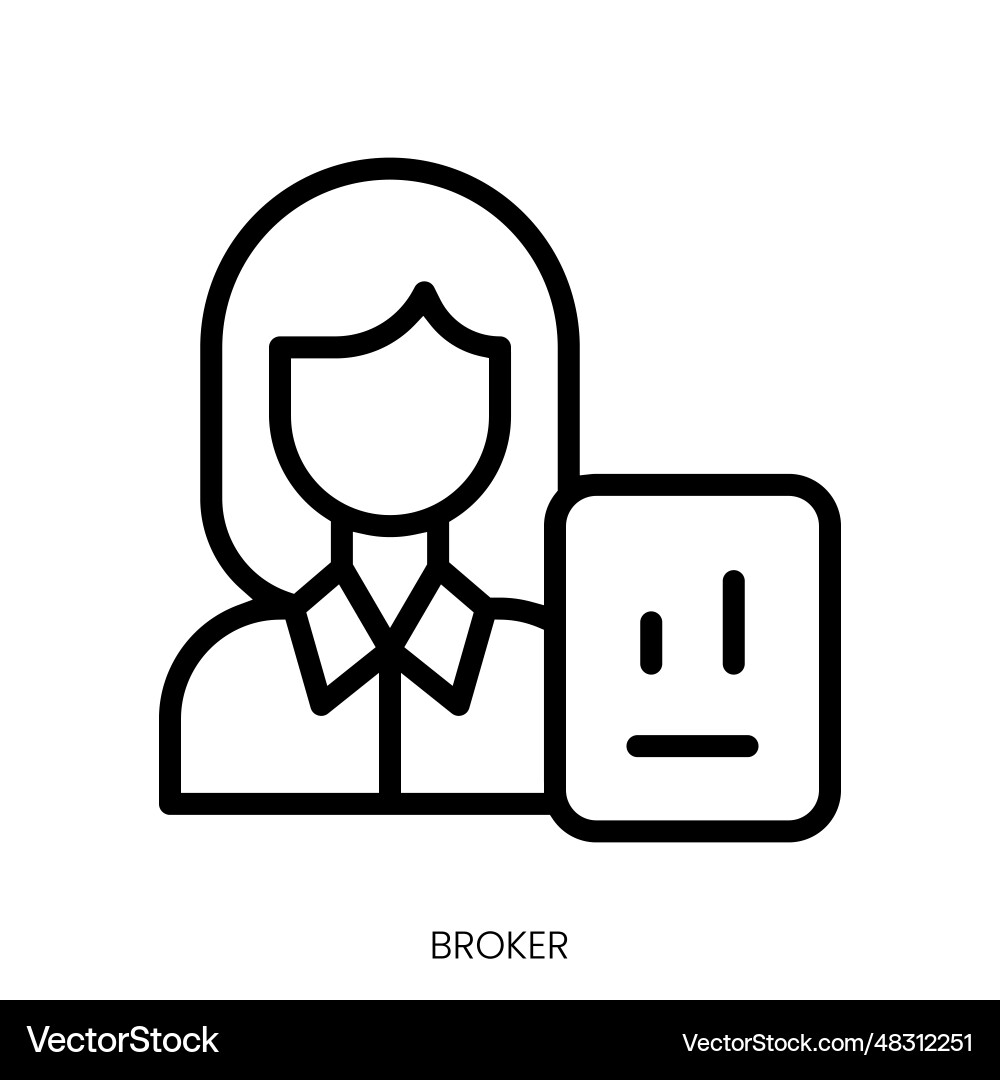 Broker icon line art style design isolated Vector Image