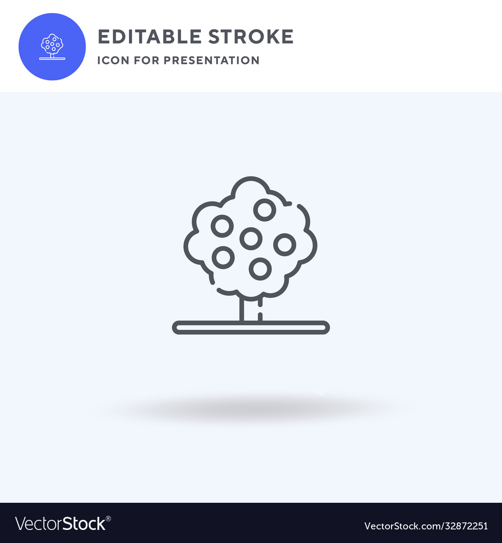 Cherry tree icon filled flat sign solid Royalty Free Vector