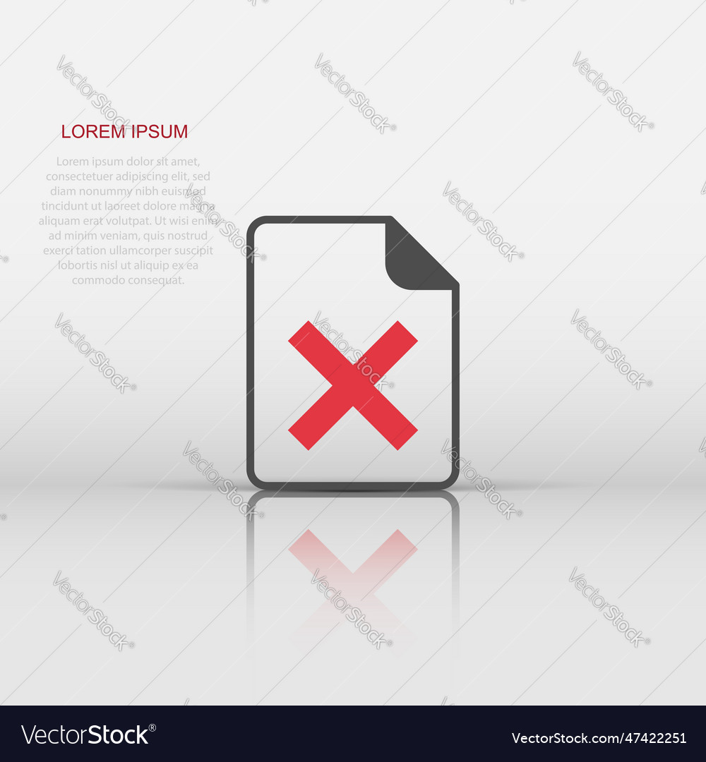 Document error icon in flat style broken report Vector Image