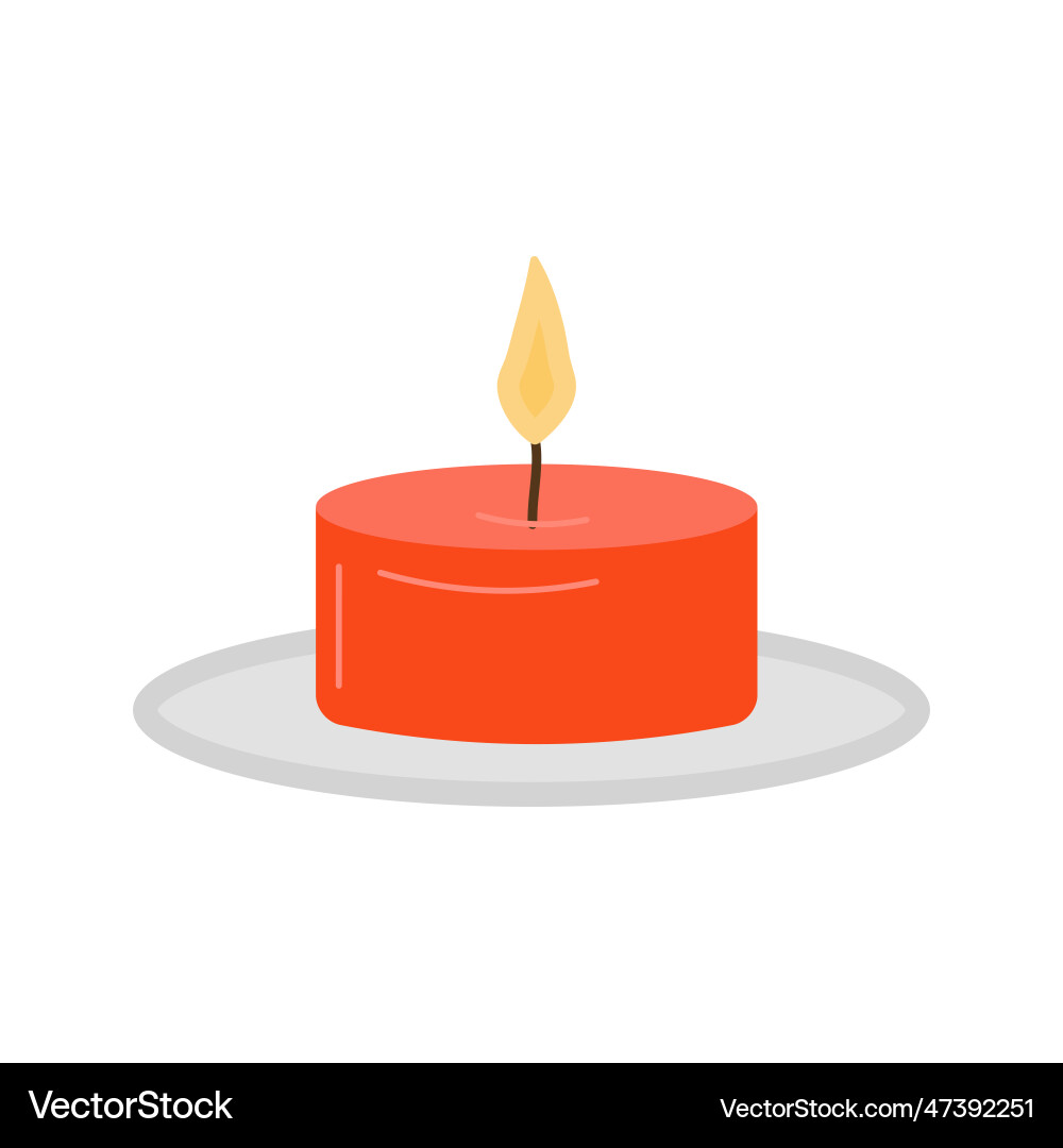Flat of typical scented wax candle Royalty Free Vector Image
