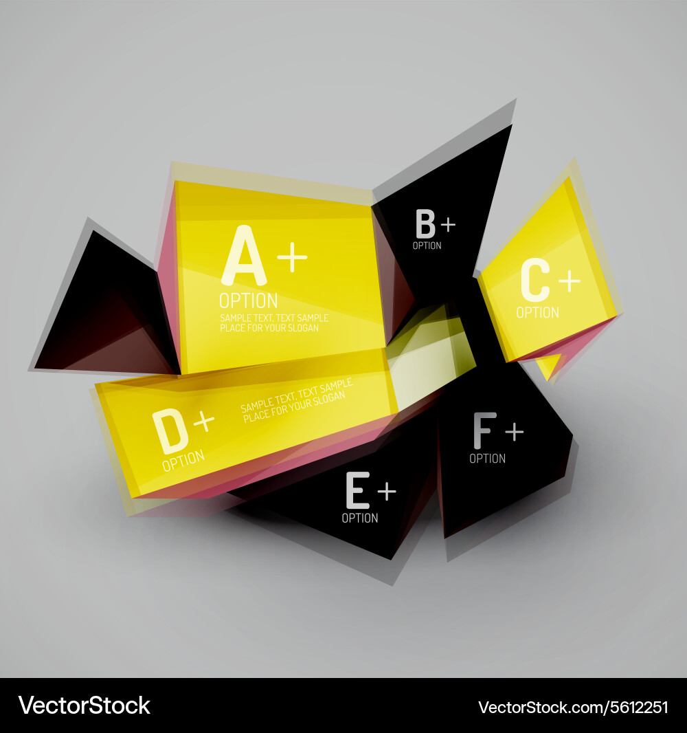 Geometric shapes with sample text abstract Vector Image
