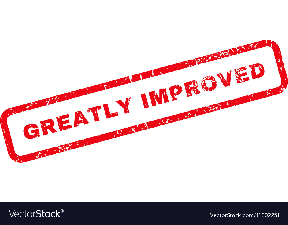 Greatly improved text rubber stamp Royalty Free Vector Image