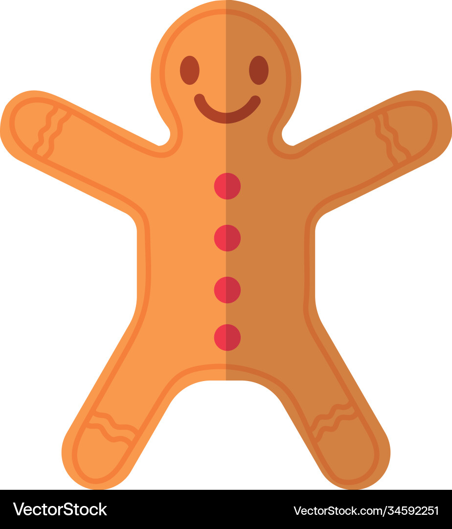Happy merry christmas ginger cookie flat style Vector Image