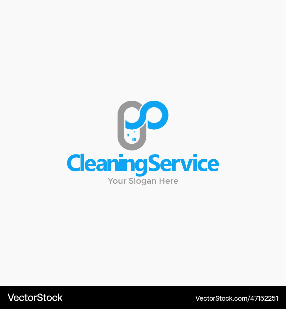 Letter qp pool cleaning service mark logo d Vector Image