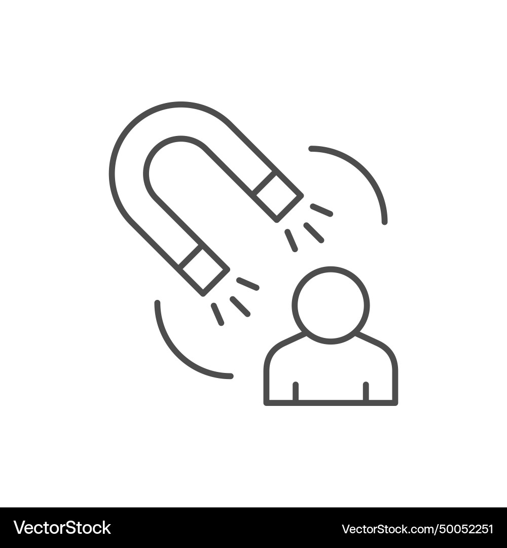 Person attraction line outline icon Royalty Free Vector