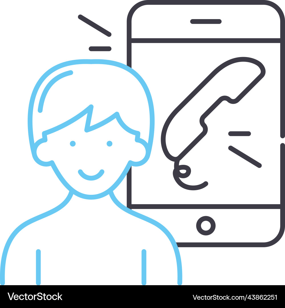 Phone call line icon outline symbol Royalty Free Vector