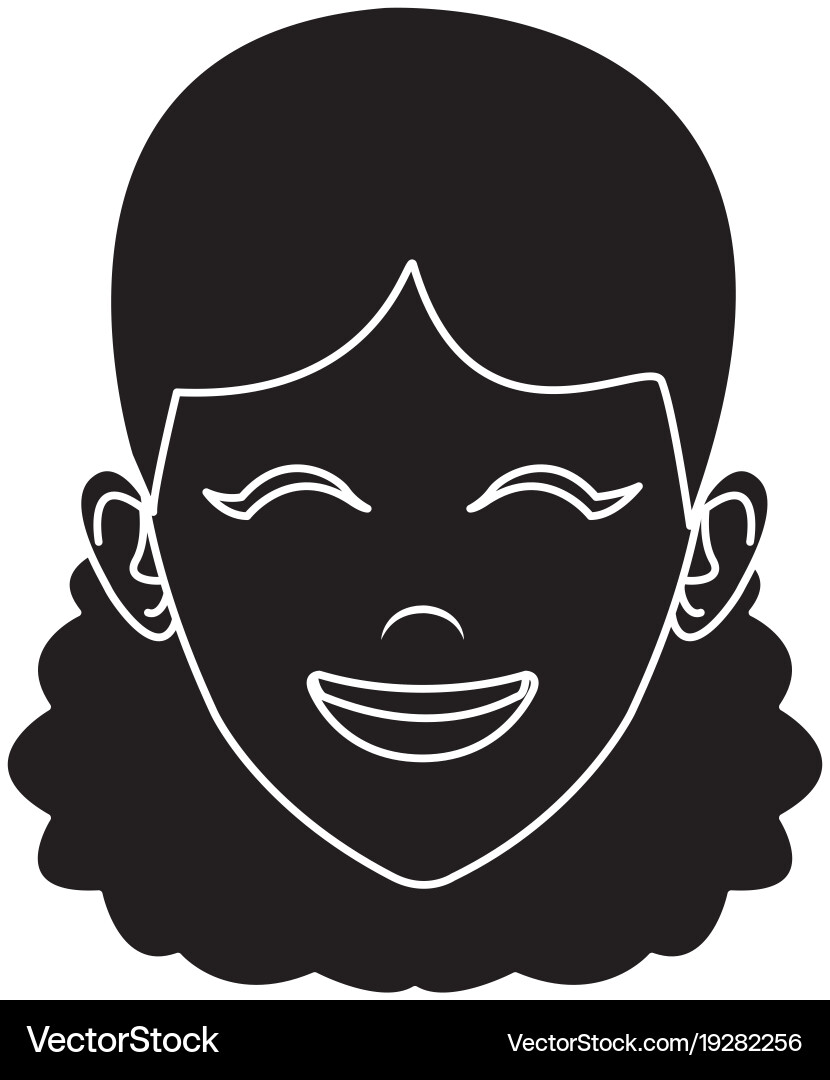 Beautiful woman face smiling Royalty Free Vector Image