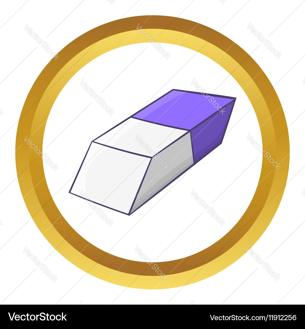 Blue and white rubber pencil eraser icon Vector Image